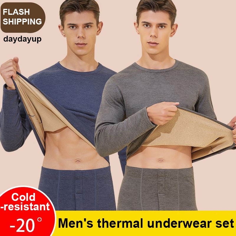 Warm Thermal Underwear for Men Long John Thickened Oversized Thermal ...