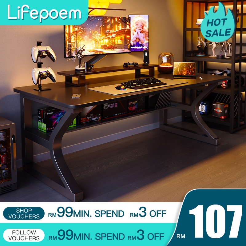 Gaming Table Meja Gaming Meja Komputer Murah Computer Desk With Shelves ...