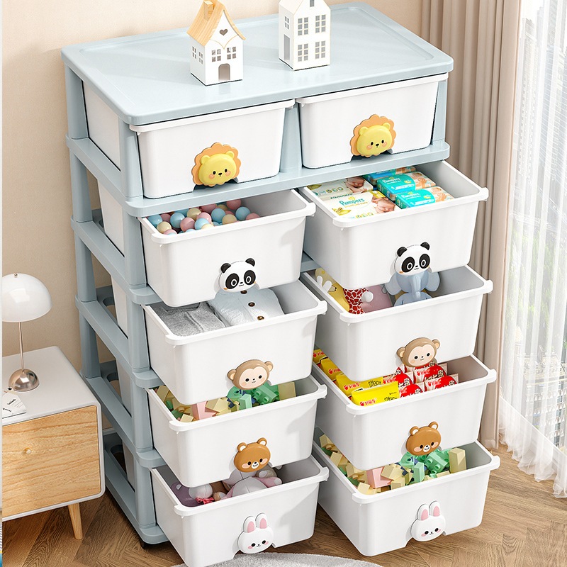 3/4/5/6 Layers Cartoon Drawer Storage Cabinet Organizer Clothes ...