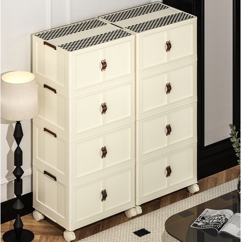 3/4/5 Layers 2 Doors Checkers Storage Cabinet 60/70CM Unique Foldable ...
