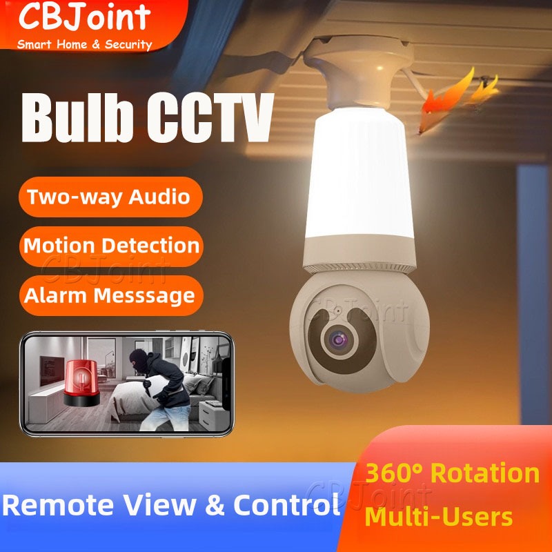 V380 Pro CCTV Wireless CCTV 5MP Bulb CCTV WIFI CCTV Fish eye Camera Bulb Camera Lampu CCTV 360 ...