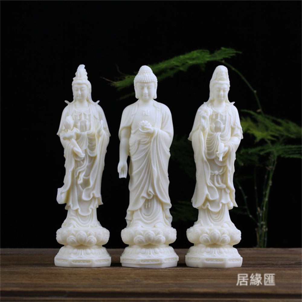 Ivory Fruit Western Three Saints Sakyamuni Buddha Amitabha Da Shi ...