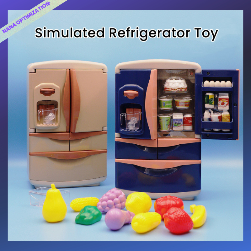 Guojia Kitchen Toy Simulation Double Door Refrigerator Toy with Smoke ...