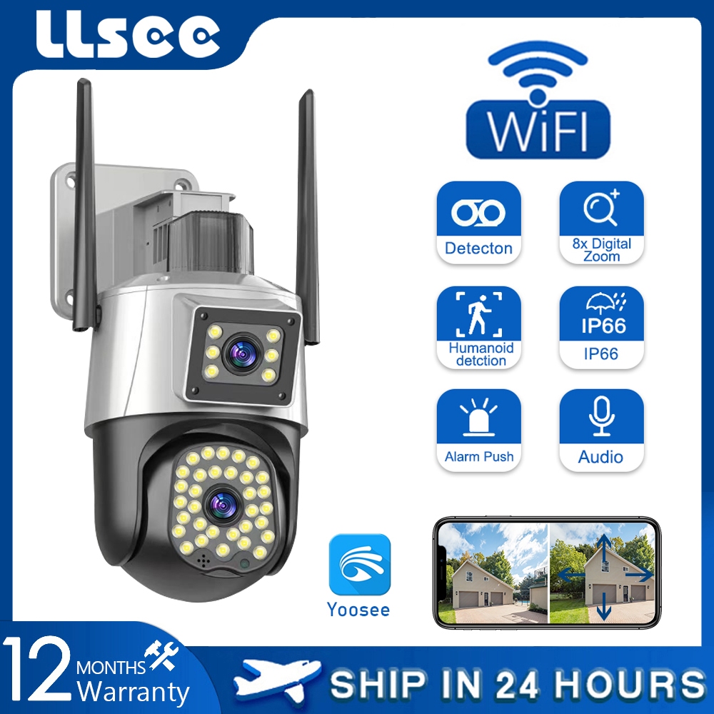 LLSEE YOOSEE 8MP 4K Dual Lens Wireless CCTV Outdoor WIFI Waterproof ...