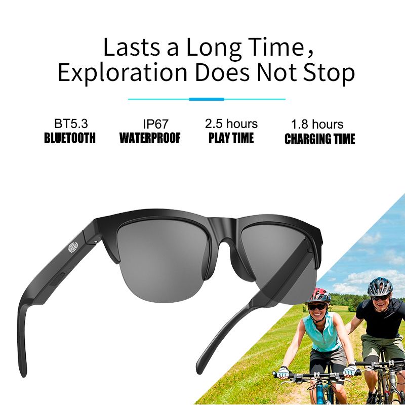 Bluetooth Music Sunglasses Touch control Glasses with headphones HiFI ...