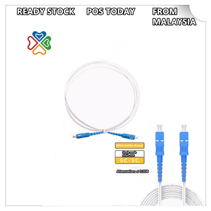 Pre Connectorized 1M SC/UPC (Blue Core) Patch Cord FRP white | Shopee Malaysia
