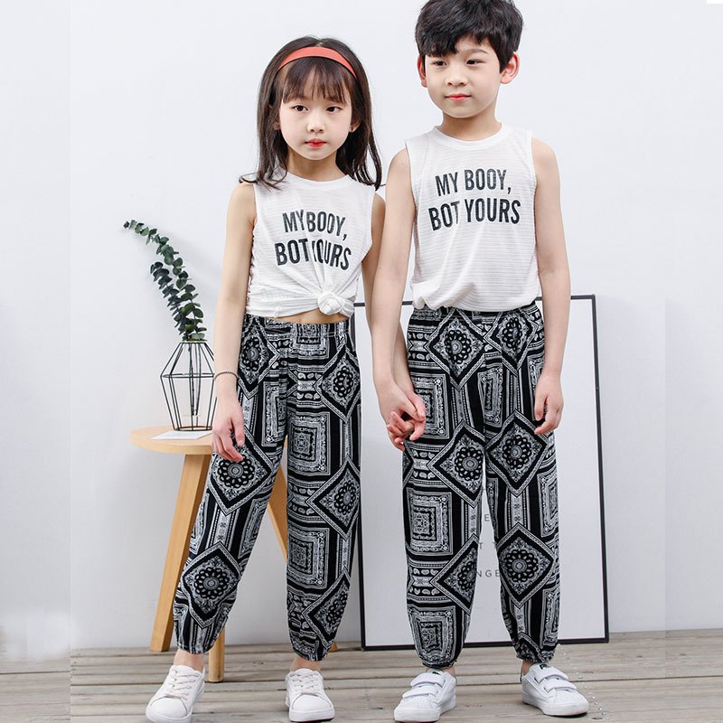 【LF】Kids Long Pants Boys Girls Bloomers Casual Loosepants Cotton Slacks ...