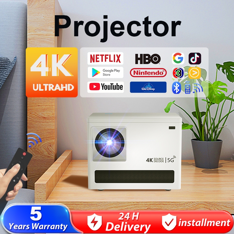 Projector Mini 4K Projector Android 11.0 LCD Projector 1080P Dual WIFI ...