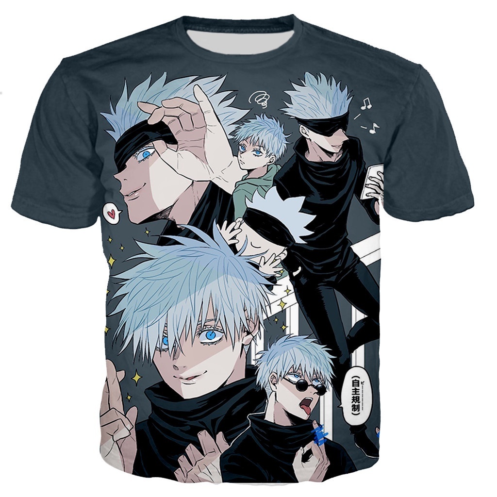 Jujutsu Kaisen Satoru Gojo Anime Pattern T-Shirts 3D Print T-Shirt ...