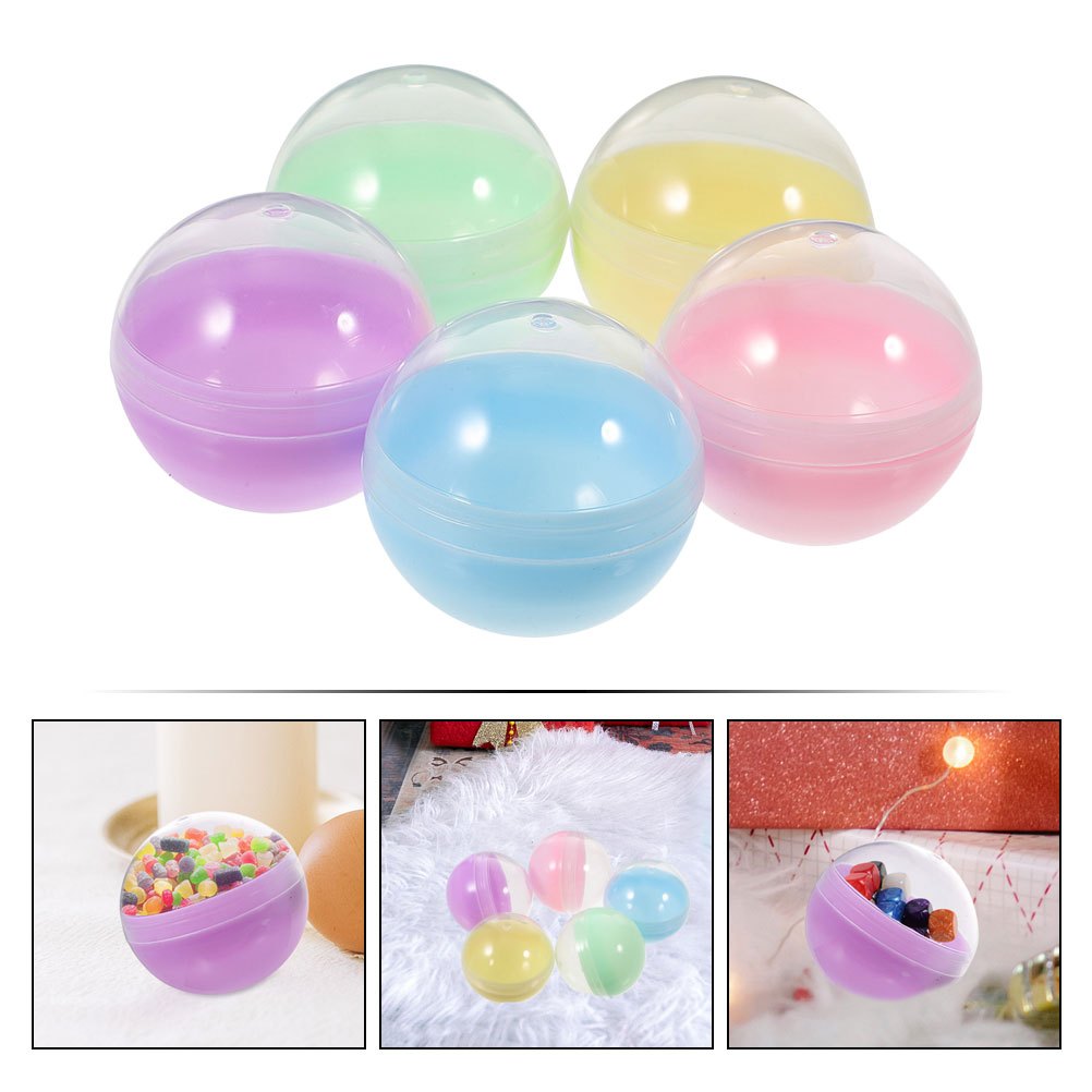 50 Pcs Plastic Eggs Toy Capsule Empty Ball Clear Surprise Balls Macaron ...