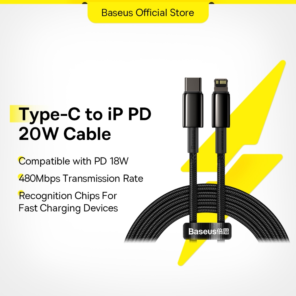 Baseus USB C Cable Fast Charge Compatible For iPhone (20W) | Shopee ...