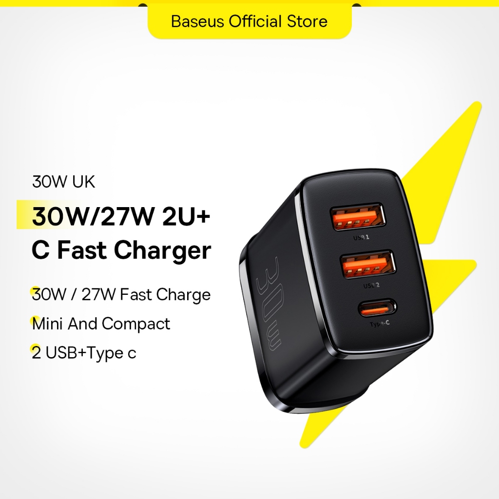 Baseus PD Fast Charging 2 USB Type C Charger Compatible For iPhone ...