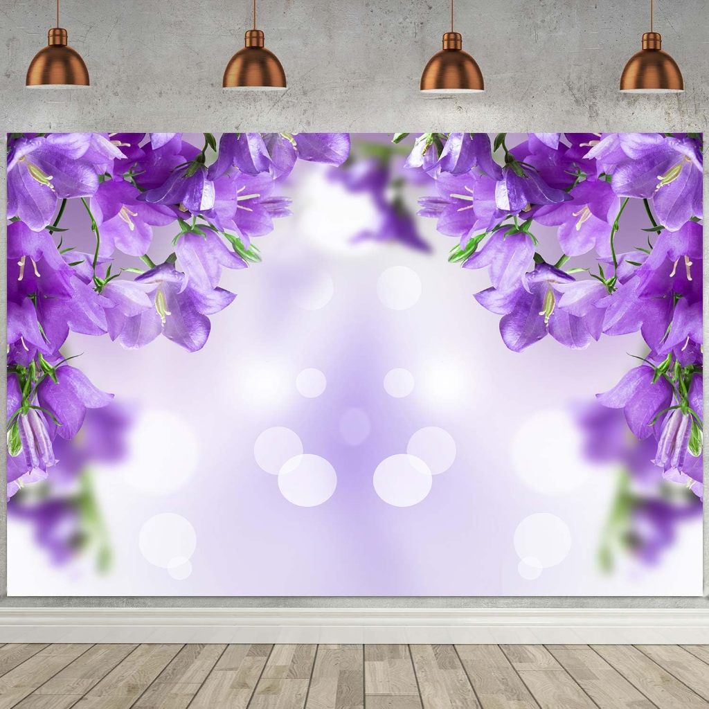 Purple Flower Photography Backdrop Bokeh Blur Background Themed Party ...
