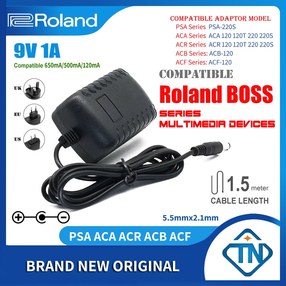 9V 1A AC/DC Compatible AC Adapter ACR PSA Power Supply for ROLAND Micro ...