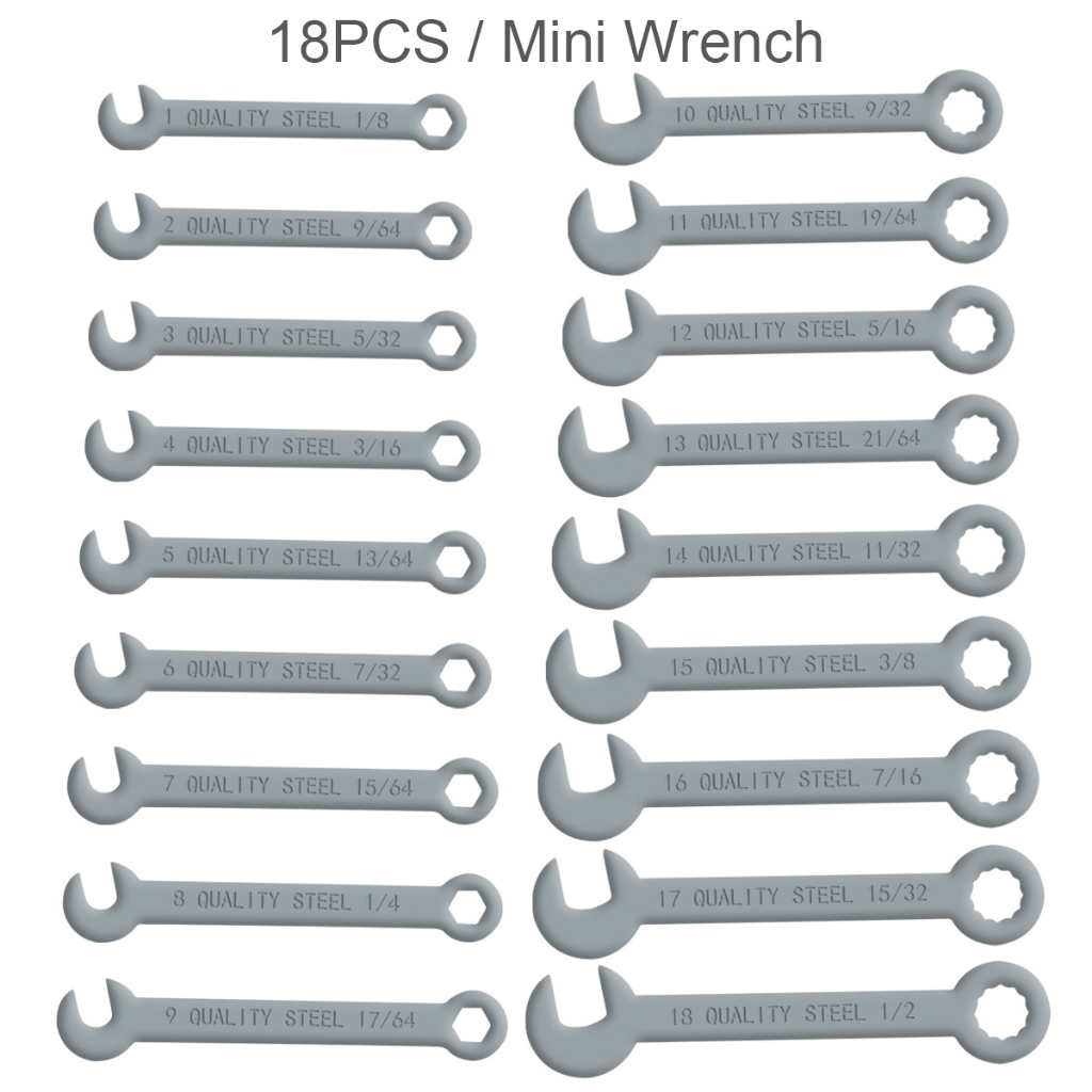 18pcs/set 1-18mm Mini Box Wrench Set Small Box Open Dual-Purpose Wrench ...