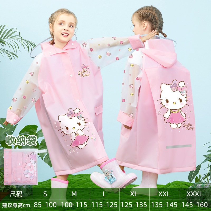 Children Cartoon Kid Cute HELLO KITTY/Sanrio Funny Raincoat Rain Coat ...