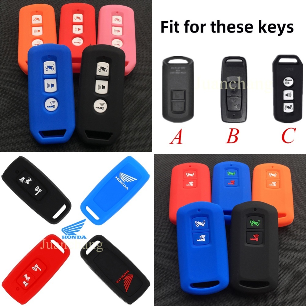 2/3Button Silicone Motor Remote Key Fob Case For Honda PCX 150 Hybrid X ...