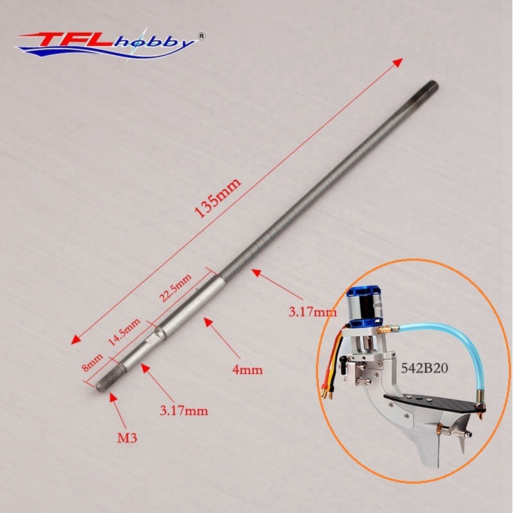 TFL Outboard System 3.18mm(1/8") Flexibe Shaft 135mm Flexible Cable ...