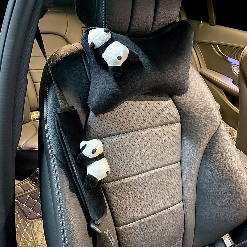 Cute Panda Automotive Headrest Decoration Supplies Plush Neck Pillow ...