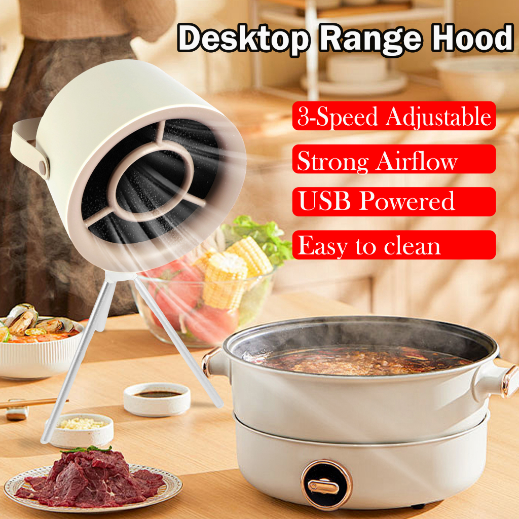 Portable Range Hood 9W Desktop Range Hood 3 Speed Adjustable Kitchen ...