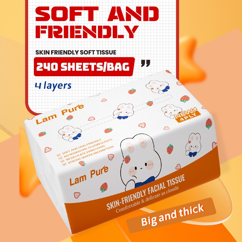 [20 PACKS] LamPure Tissue Paper Facial Tissue Face Tissue Air Cushion ...