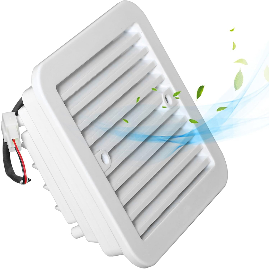 RV Vent Fan Side, 12V Silent Wind Air Vent Exhaust Fan Upgraded with weatherproof plate and ...