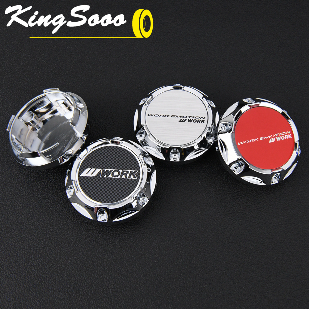 4PCS JDM Sport Rim Cap Clip 56mm WORK MEISTER EQUIP Emblem Sticker ...
