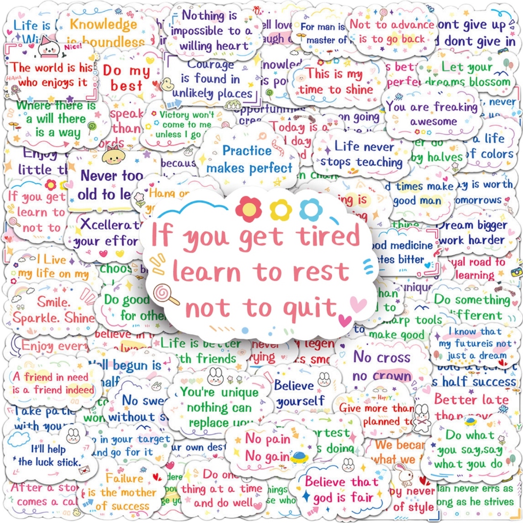 100 Piece Funny English Slogan DIY Creative Laptop/Car/Helmater ...