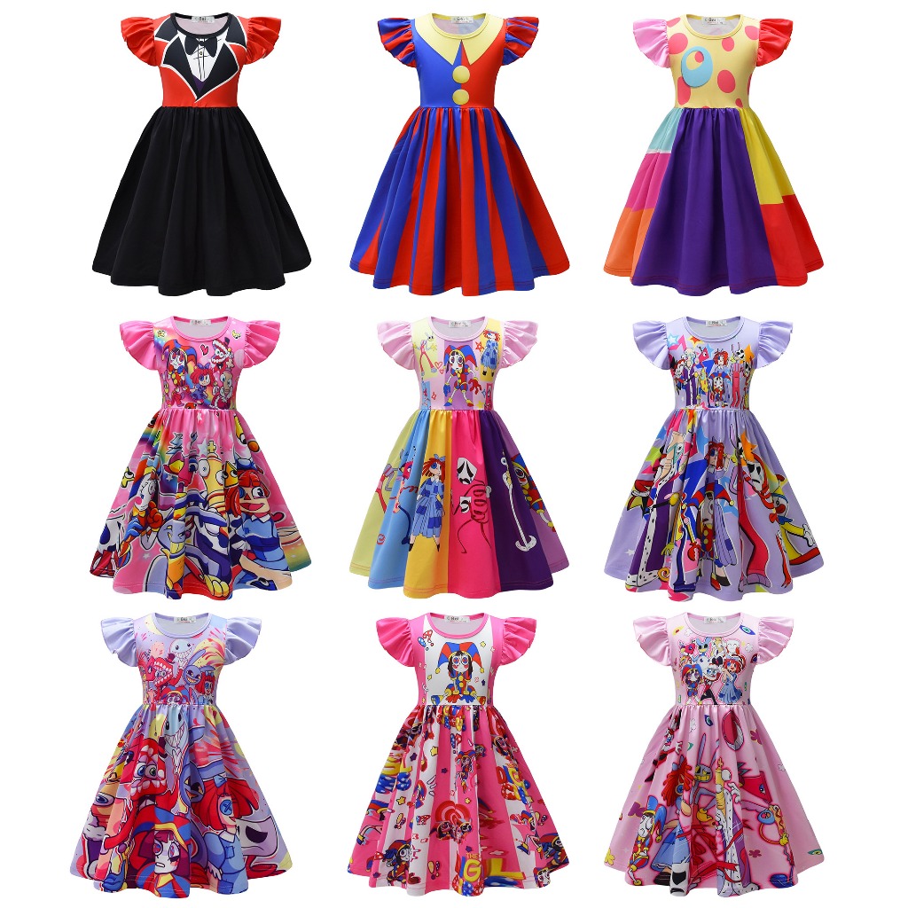 The Amazing Digital Circus Pomni Dress Kids Girls Fantasy Dresses ...