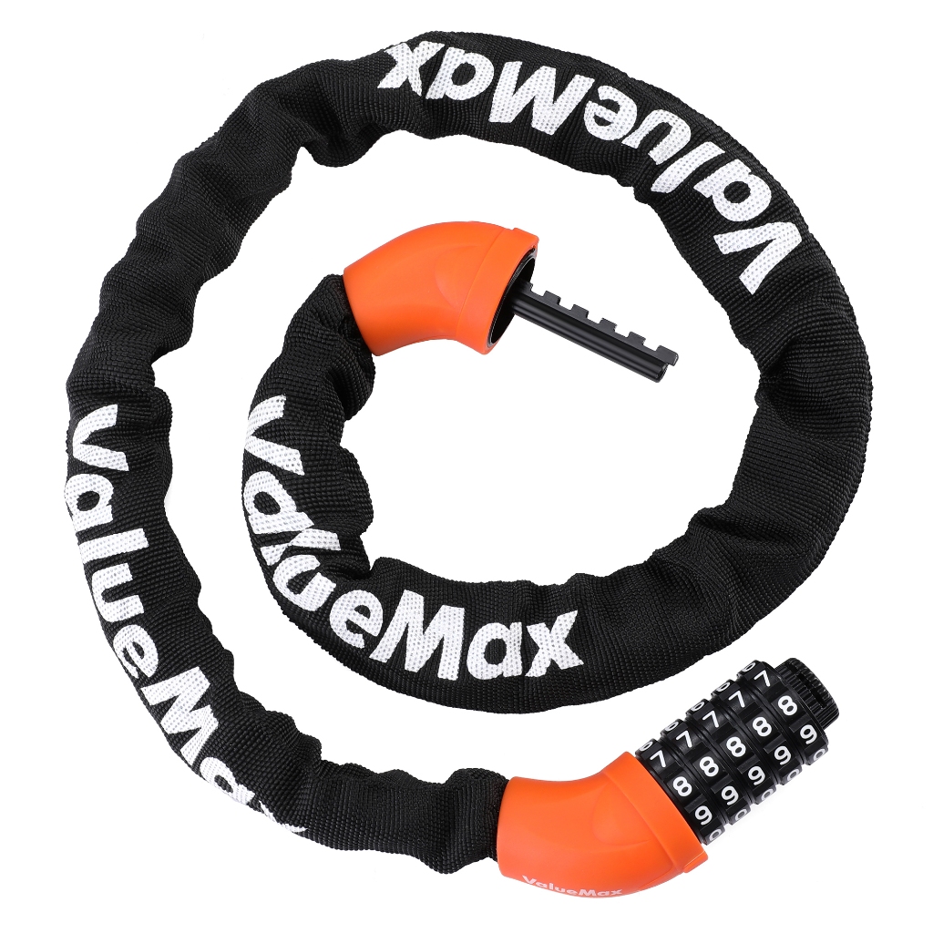 VALUEMAX 6*1000mm Bike Chain Lock 5 Digit Password Combination Anti ...