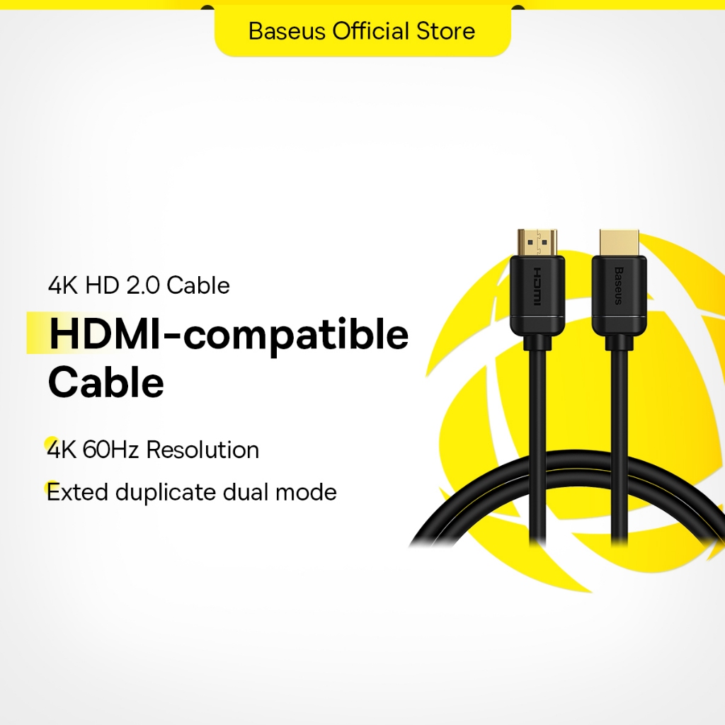 Baseus HDMI Cable 4K 1080P HDR HDMI Cable Adapter For TV LCD - AAC ...