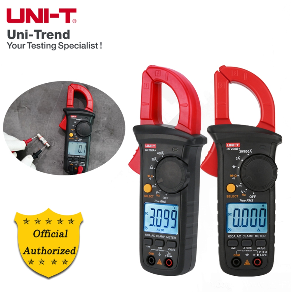UNI-T UT200A+ UT200B+ Digital AC DC Voltage Clamp Multimeter True RMS 400-600A Automatic Range ...