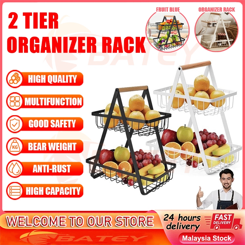 「Stock Ready In M’Sia」2 Tier Organizer Rack Onion Rack Fruit Basket ...