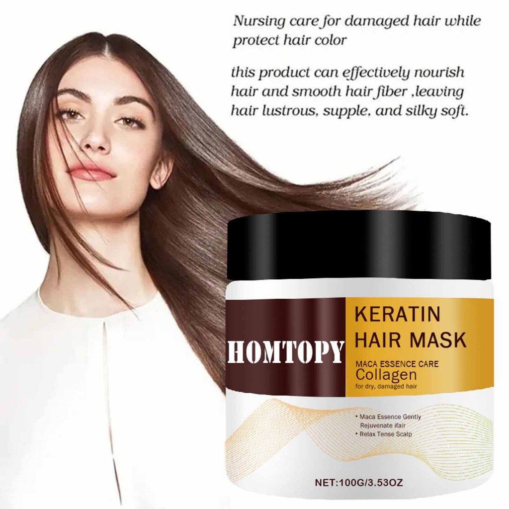 HOMTOPY Collagen Hair Mask contains Argan Oil to repair dryness ...