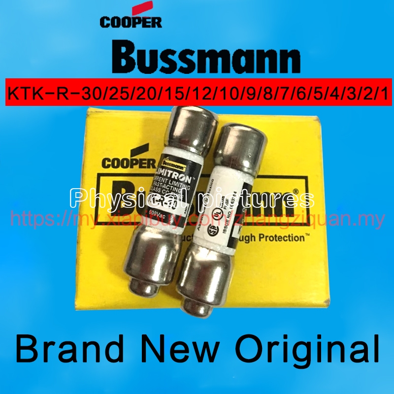 Bussmann Fuse 600Vac KTK-R-1-2-3-4-5-6-7-8-9-10-12-15-20-25-30 Ceramic ...