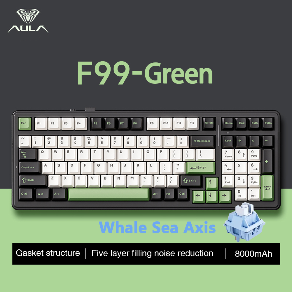 AULA F99 Customized Mechanical Keyboard 99 keys The Three Mode ...