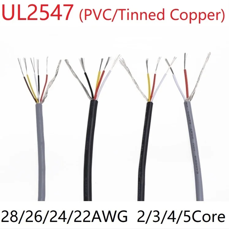 UL2547 Shielded Wire 30 28 26 24 22 20 AWG PVC Insulated Tinned Copper ...
