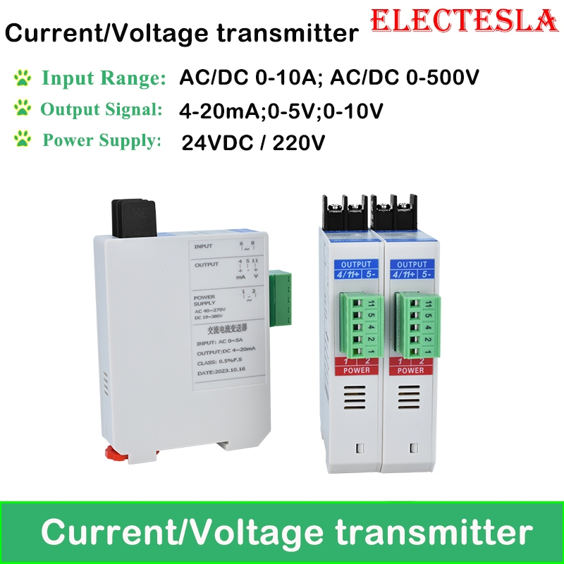 Voltage Transmitter 0-500V to 4-20mA AC Voltage Transducer 0 10V AC DC ...
