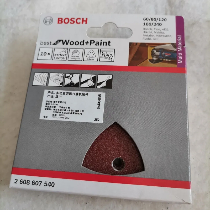 Bosch 10pcs Sandpaper 93mm Sanding Sheets for Wood and Paint 60-180 ...