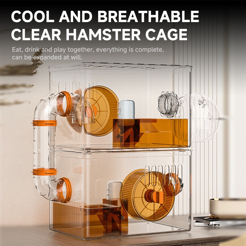 Hamster Villa Transparent Luxury Hamster Cage Habitats Acrylic toys ...
