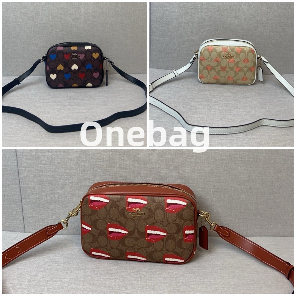 COA- Mini Jamie Camera Bag In Signature Canvas With Heart Print CO940 ...
