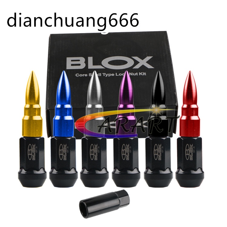 Blox Car Bullet shape Styling Racing Wheel Lug Nuts Spiked Hex Head ...