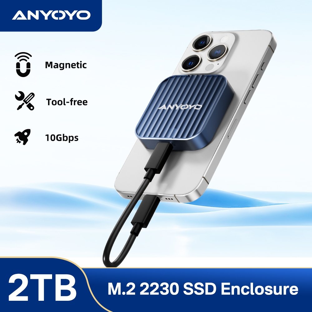 ANYOYO Magnetic M.2 2230 NVMe SSD Mobile Phone Enclosure With Magsafe ...