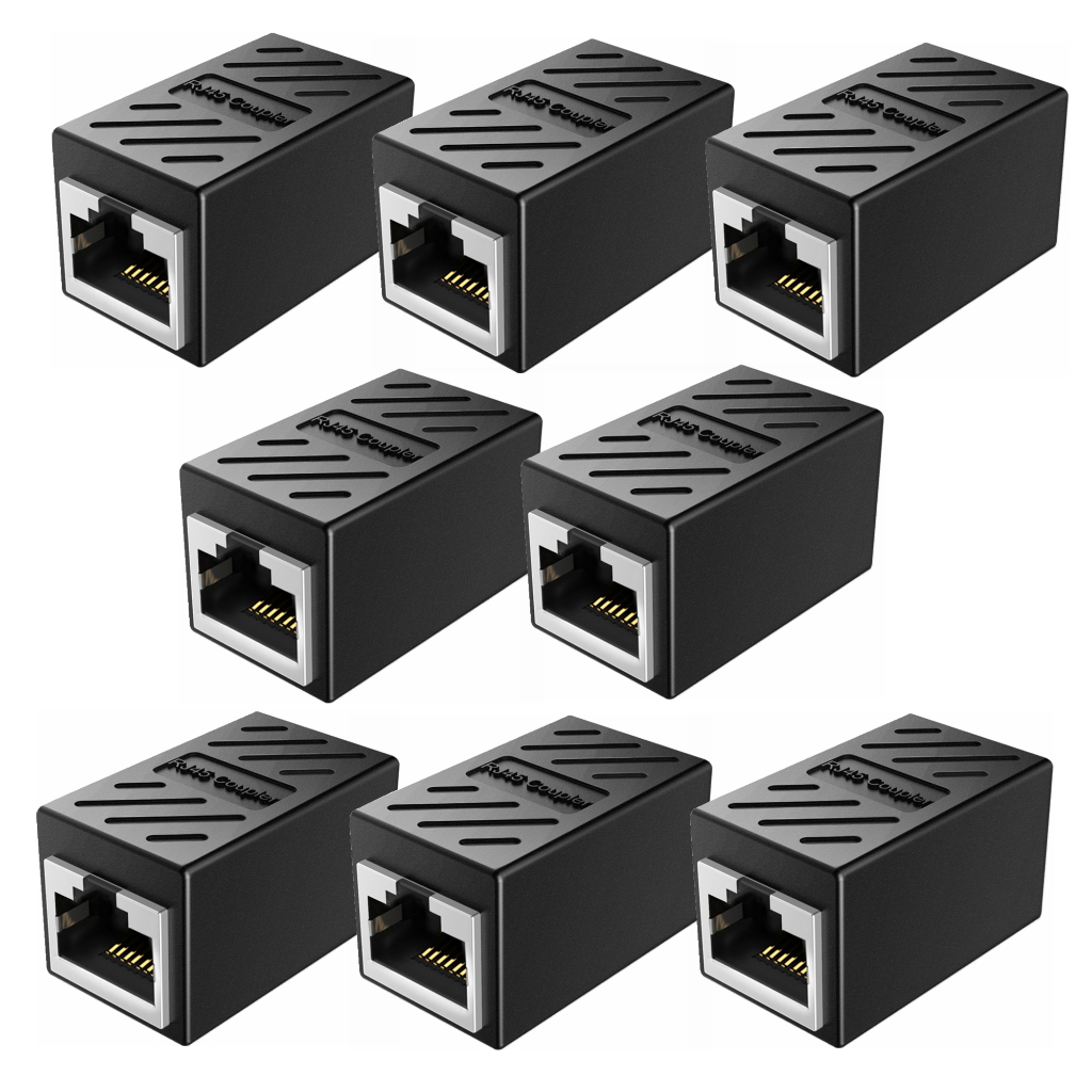 Yankok RJ45 In-line Coupler 10 Pack Female to Female Straight-Through ...