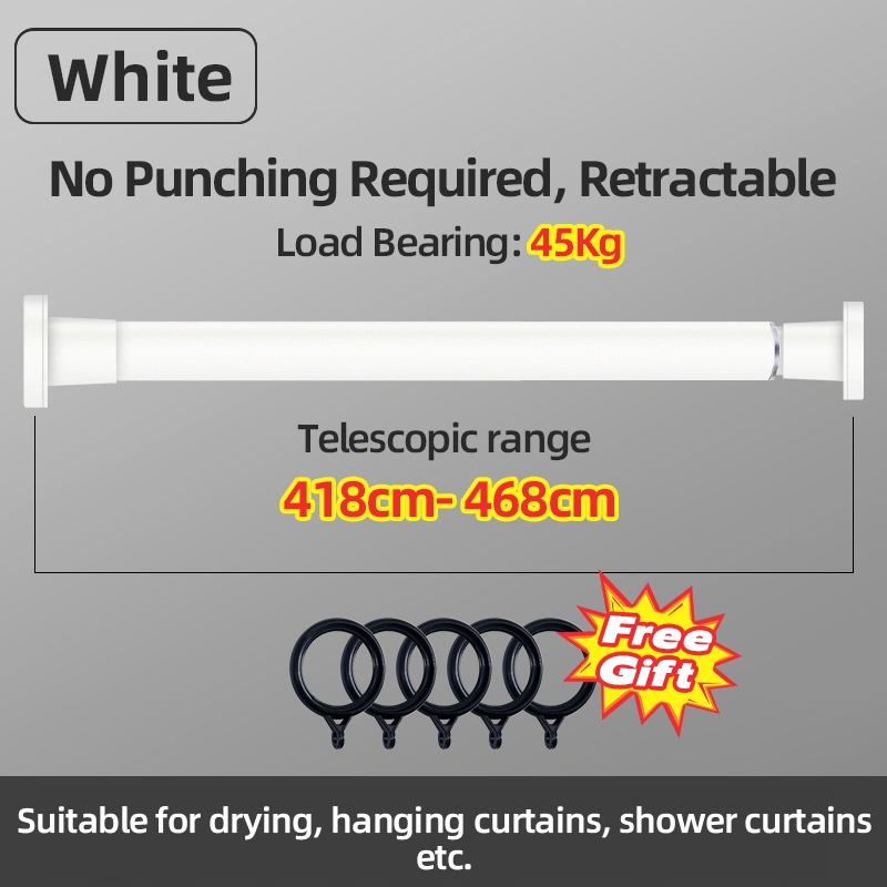 468cm Stainless steel Punch-Free Curtain/Telescopic tension Rod ...