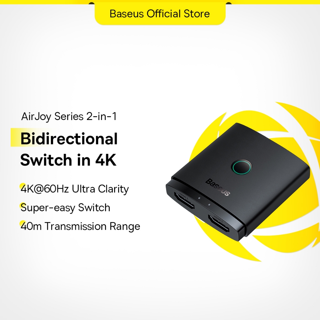 Baseus 2 in 1 HD Switch HDMI-compatible Switcher 4K@60Hz for Xiaomi Mi ...