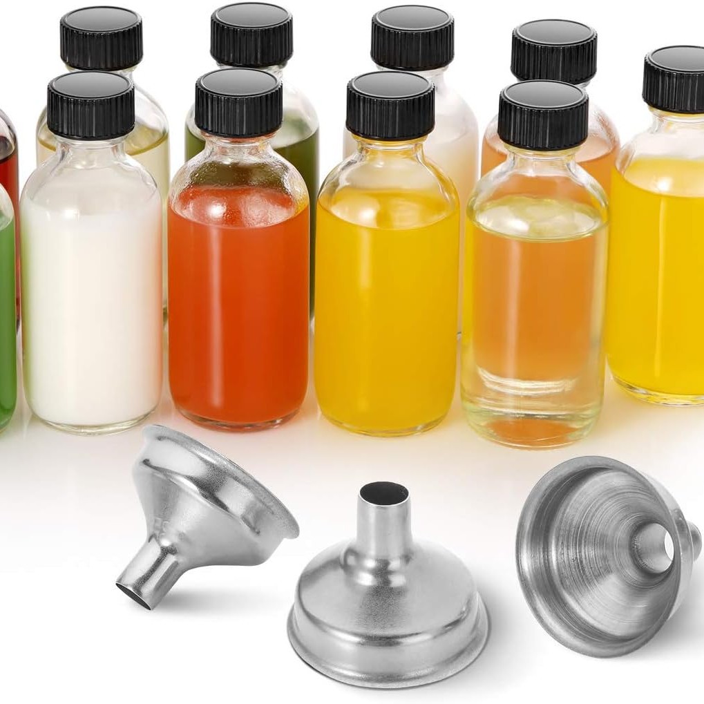 60ml Small Clear Glass Bottles with Lids | 60ml Boston Essential Oil ...