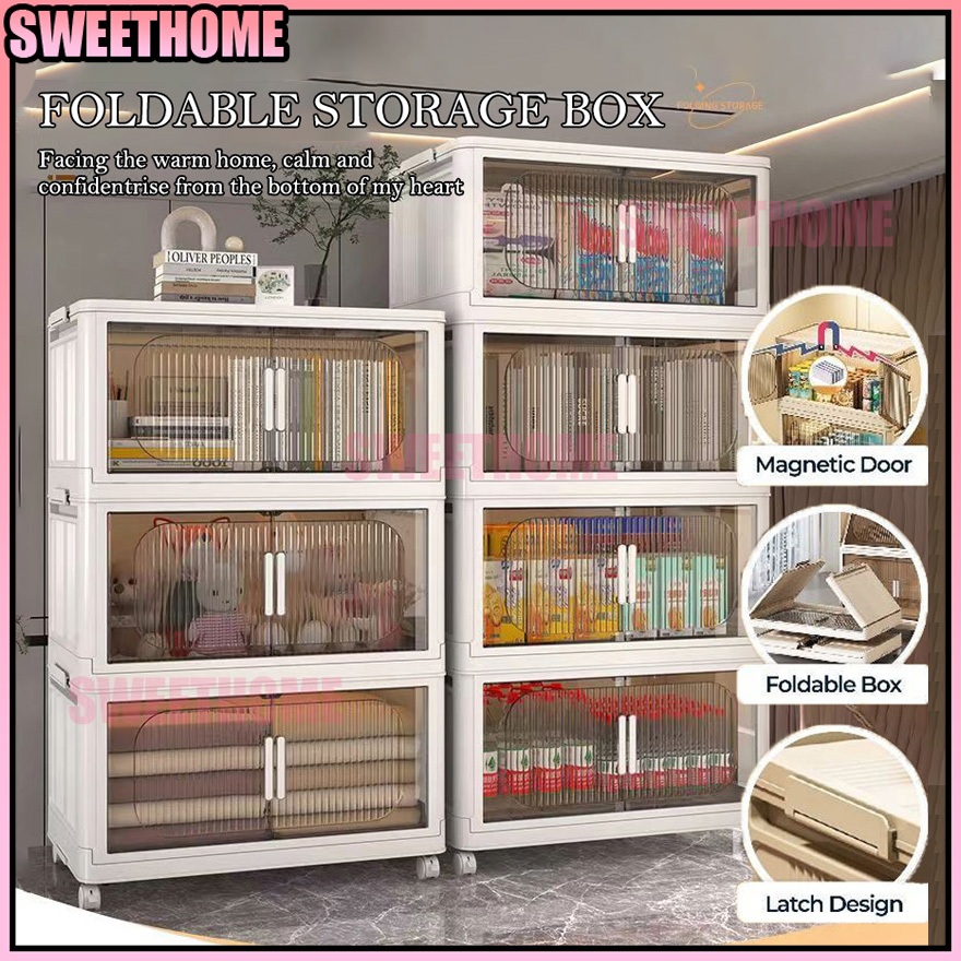 【Malay Delivery】1/2/3/4/5 Layers Foldable Storage Cabinet 2 Doors ...