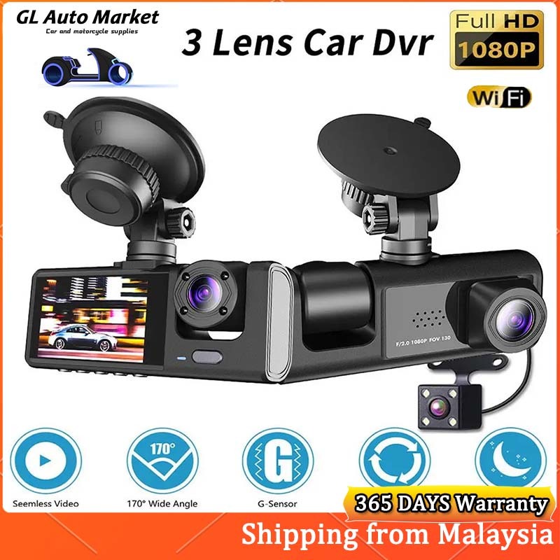 GLBT【WIFI VERSION】Roadcam 3 Camera Lens Vehicle Traveling Data Video ...