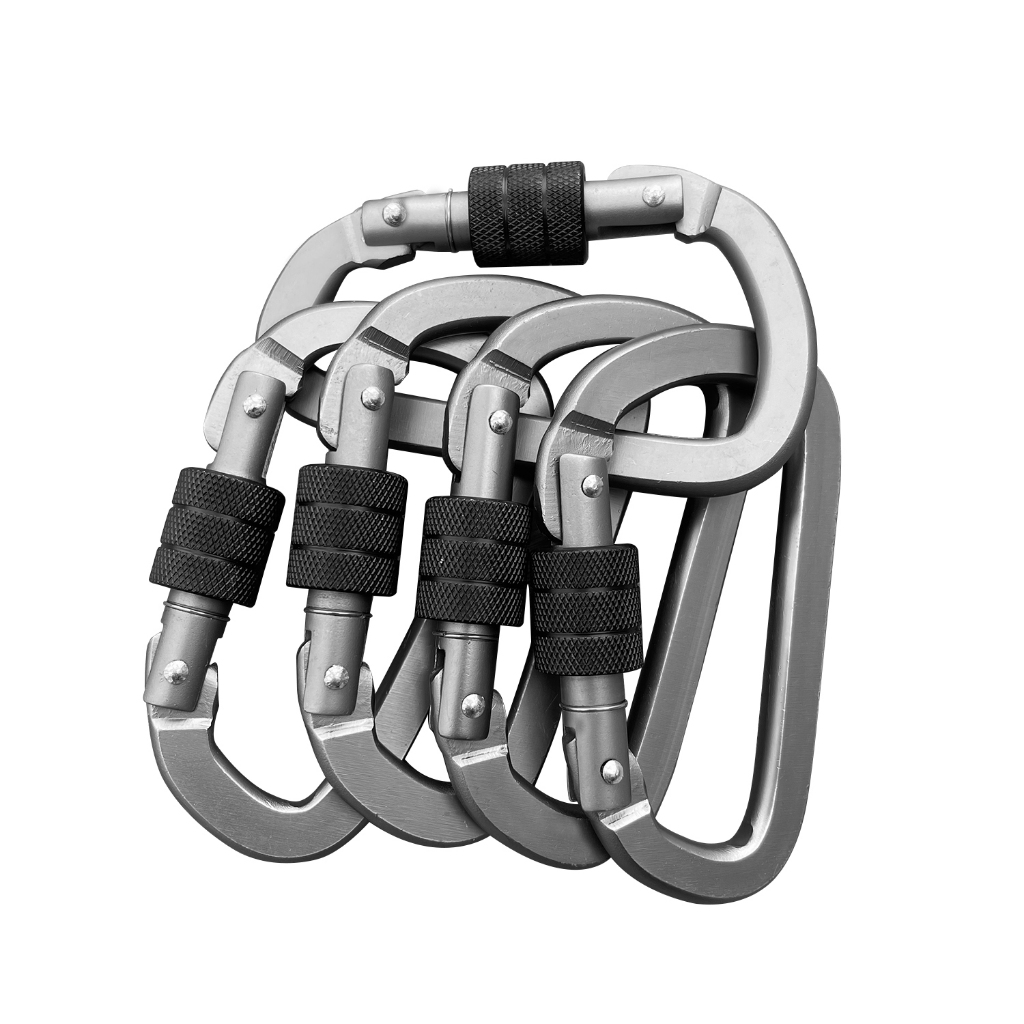 Large Locking Carabiner Clip with Screw Gate 10cm/4" Aluminum D Shape ...